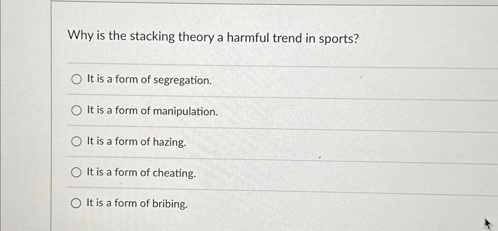 Solved Why is the stacking theory a harmful trend in | Chegg.com