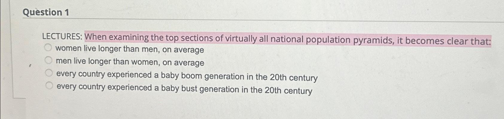 Solved Question 1LECTURES: When examining the top sections | Chegg.com