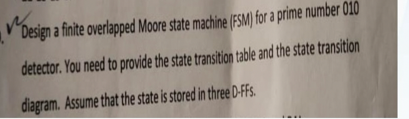 Solved Design a finite overlapped Moore state machine (FSM) | Chegg.com