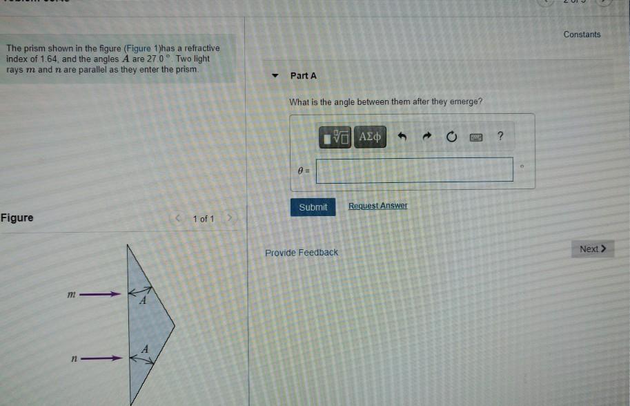 Solved Constants The prism shown in the figure (Figure 1)has | Chegg.com