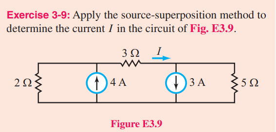 Solved Exercise 3-9: Apply the source-superposition method | Chegg.com