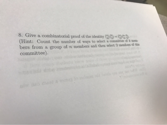 Solved discrete math. give a combinatorial proof of the | Chegg.com