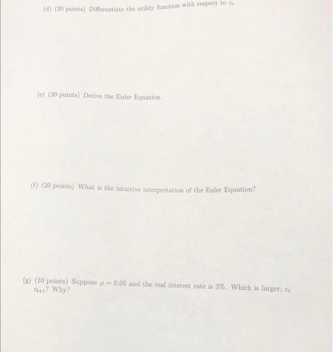 Solved 1. (100 points) Consider a utility function given by | Chegg.com
