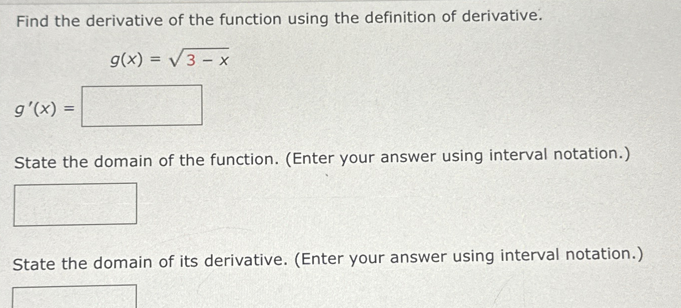 Solved Find the derivative of the function using the | Chegg.com