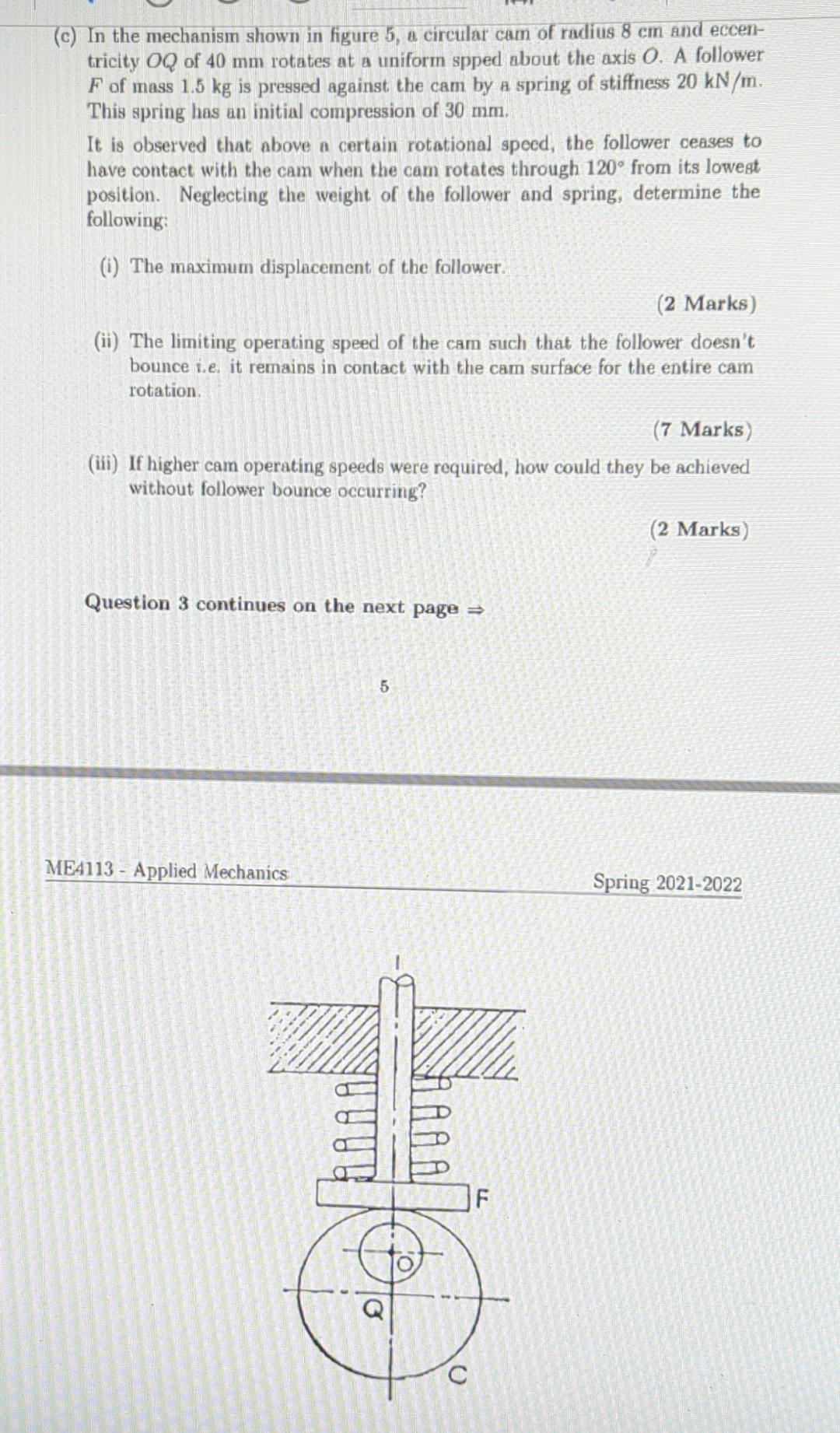 (c) In the mechanism shown in figure 5 , a circular | Chegg.com