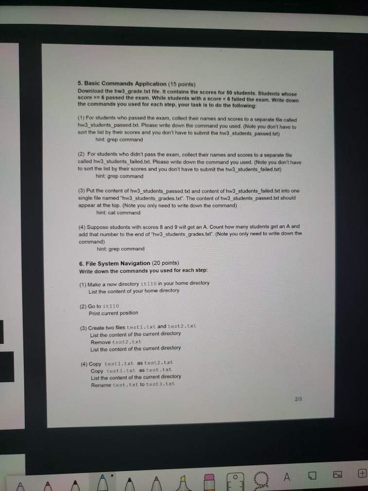 Solved 5. Basic Commands Application (15 points) Download | Chegg.com