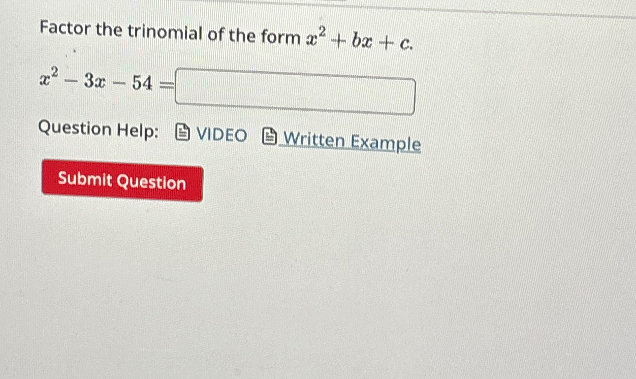 Solved Factor the trinomial of the form | Chegg.com