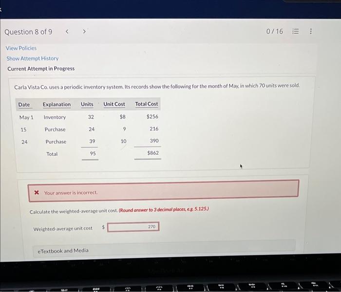 Solved View Policies Show Attempt History Current Attempt in | Chegg.com