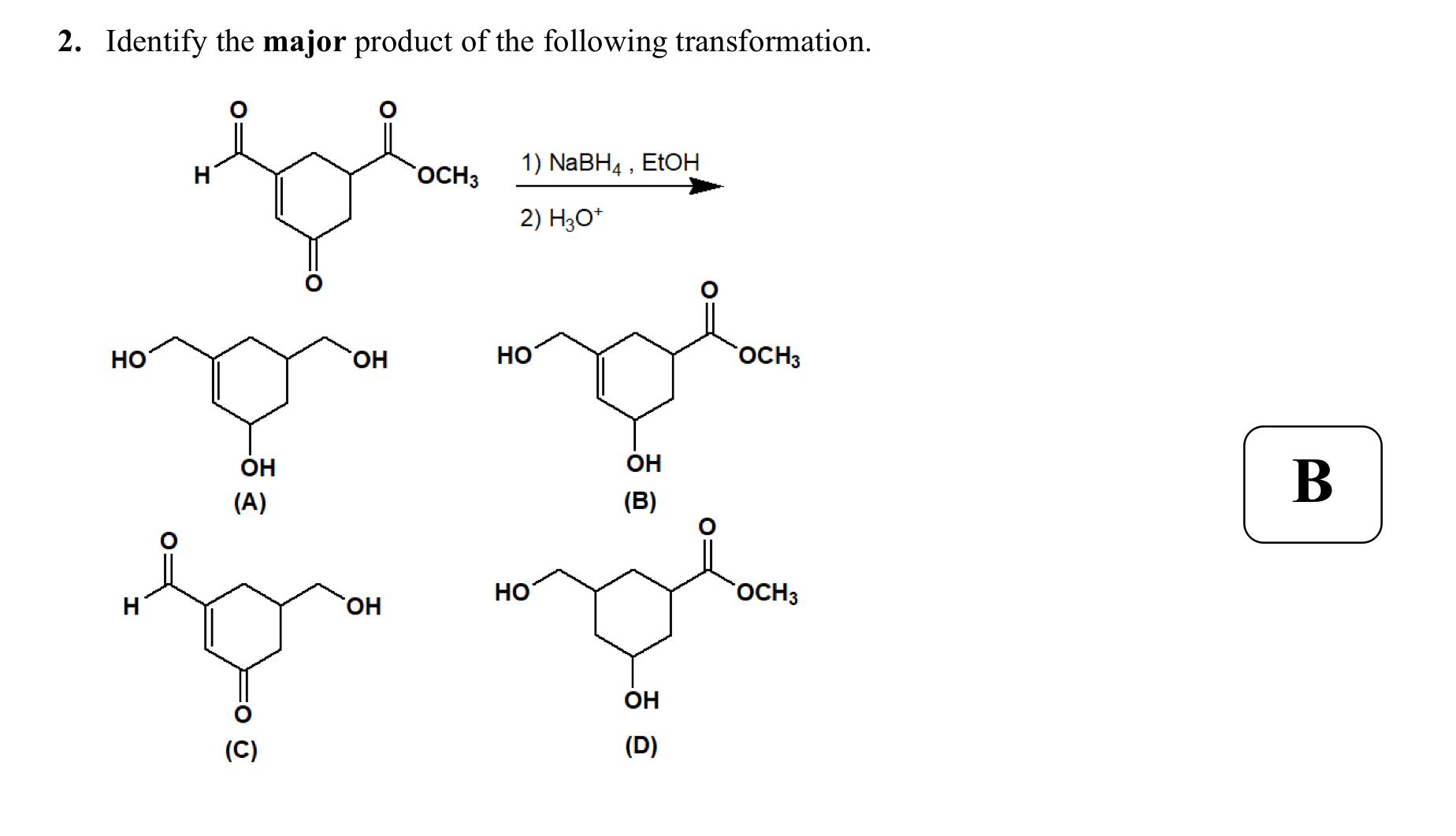 Solved Identify the major product of the following | Chegg.com