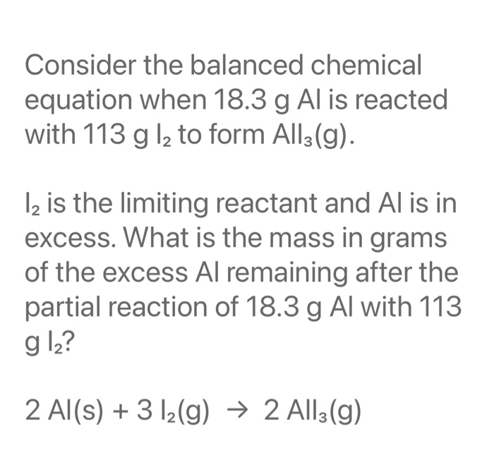 Solved Consider The Balanced Chemical Equation When 18 3