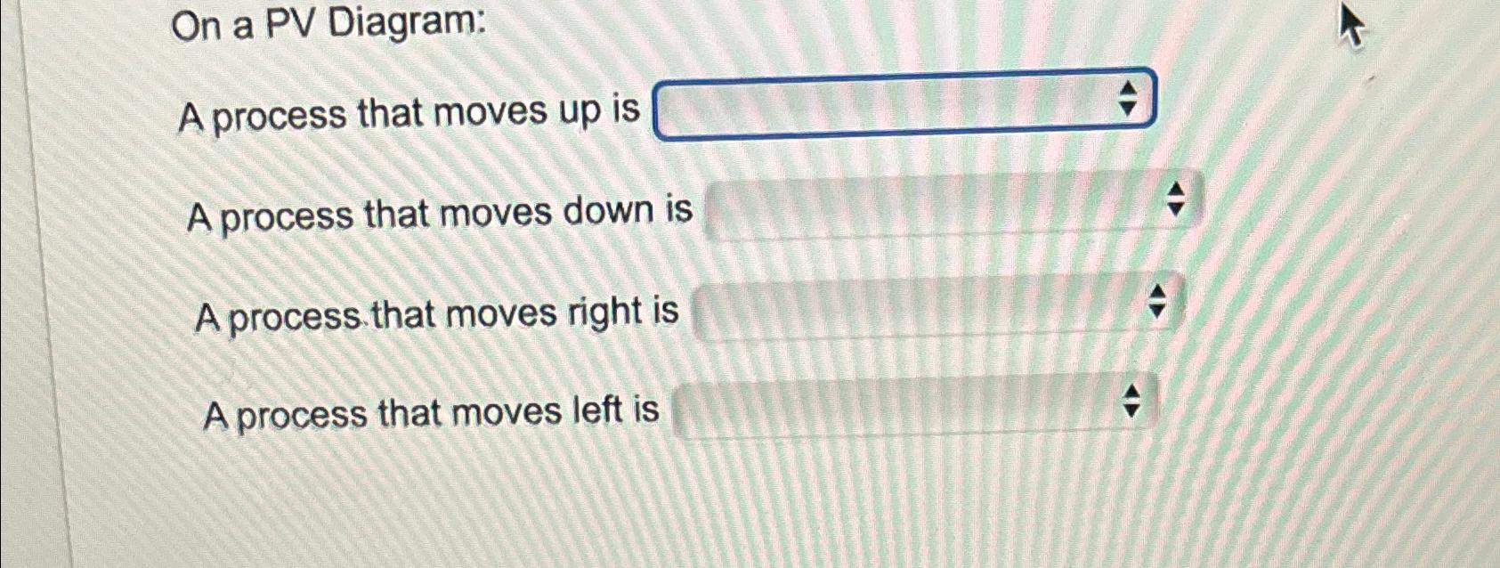 Solved On a PV Diagram:A process that moves up isA process | Chegg.com