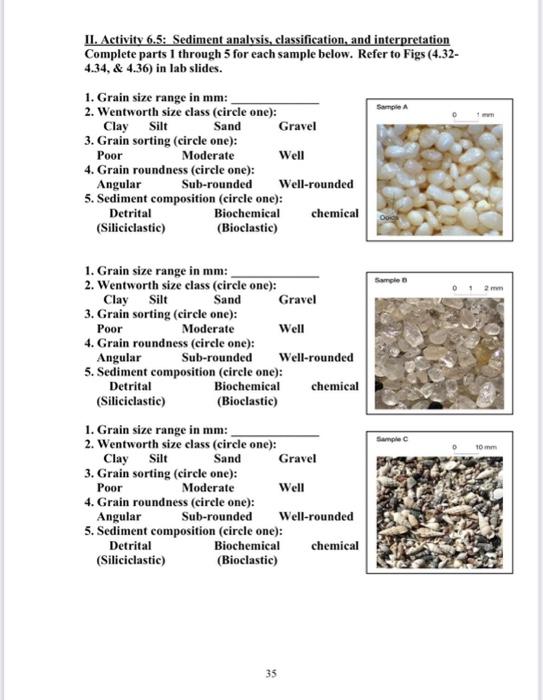 Solved I. Activity 6.1: Sedimentary Rocks Inquiry (A) A. | Chegg.com