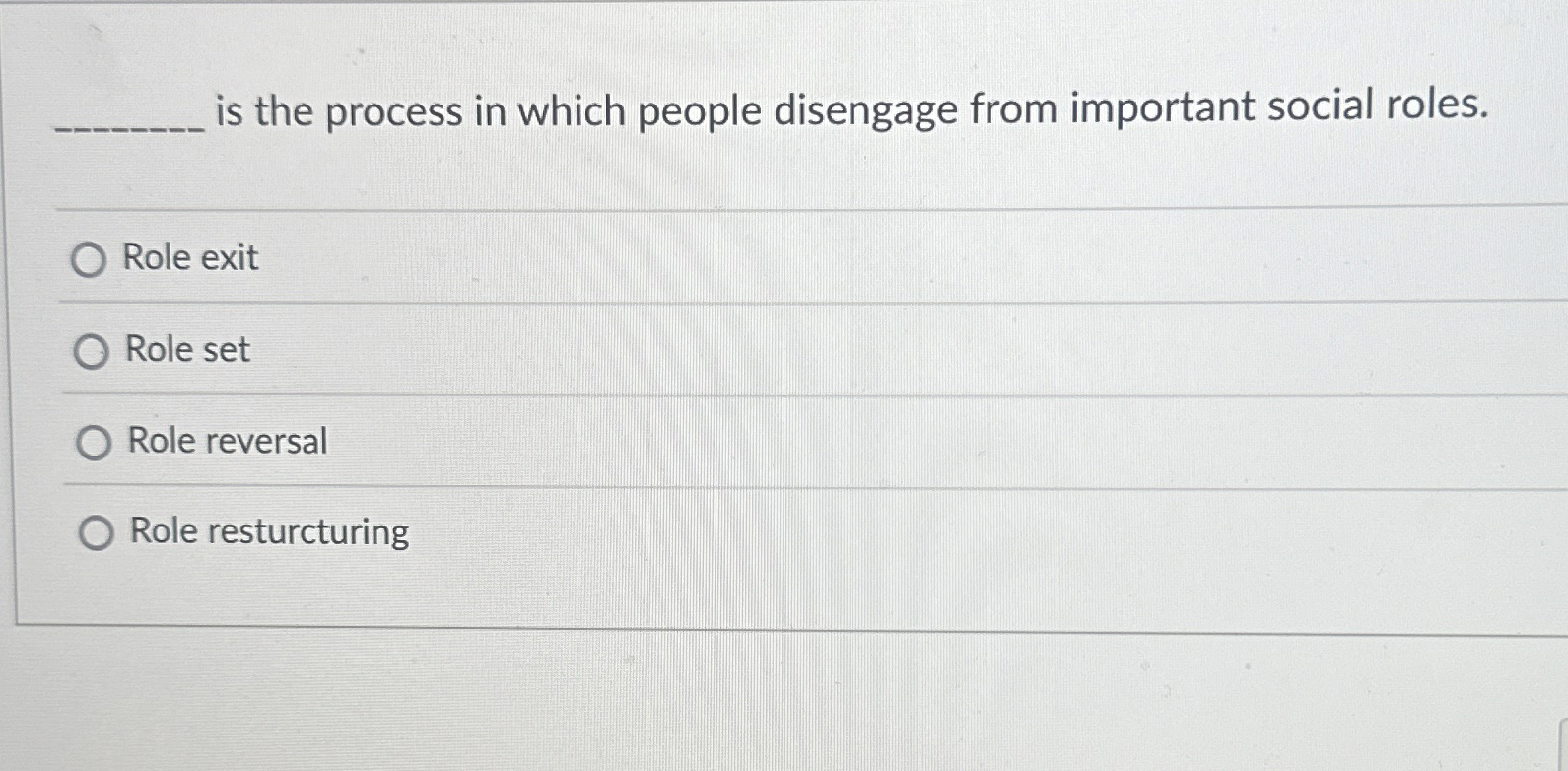 Solved is the process in which people disengage from | Chegg.com
