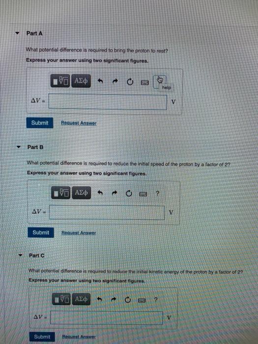 Solved A proton hen on initial speed of 10 m/s Part A What | Chegg.com