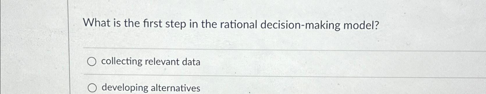 Solved What is the first step in the rational | Chegg.com