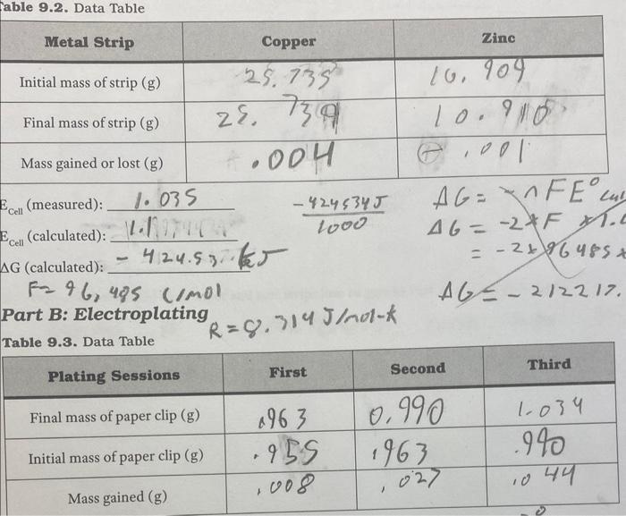 post lab question, please show work- | Chegg.com
