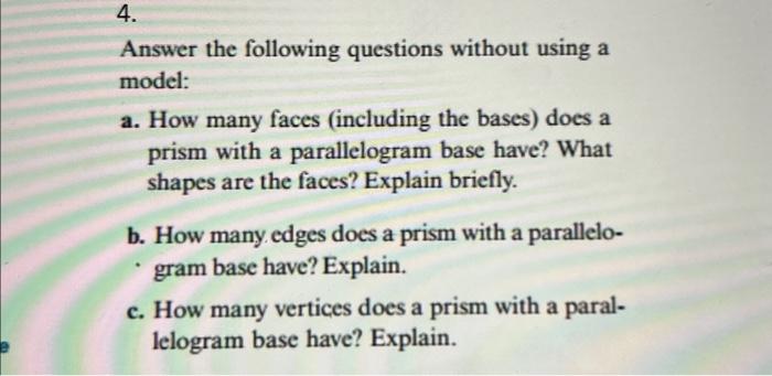 Solved Answer the following questions without using a model: | Chegg.com