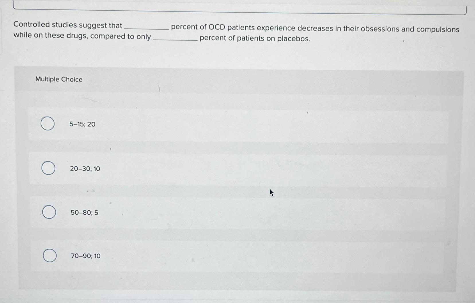 Solved Controlled studies suggest that percent of OCD | Chegg.com