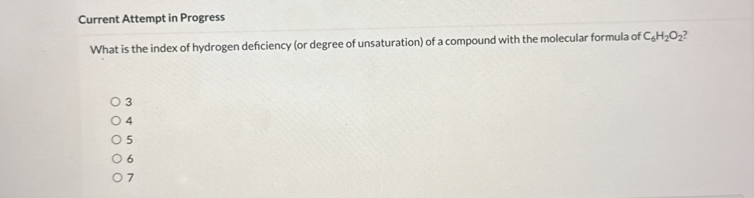 Solved Current Attempt in ProgressWhat is the index of | Chegg.com