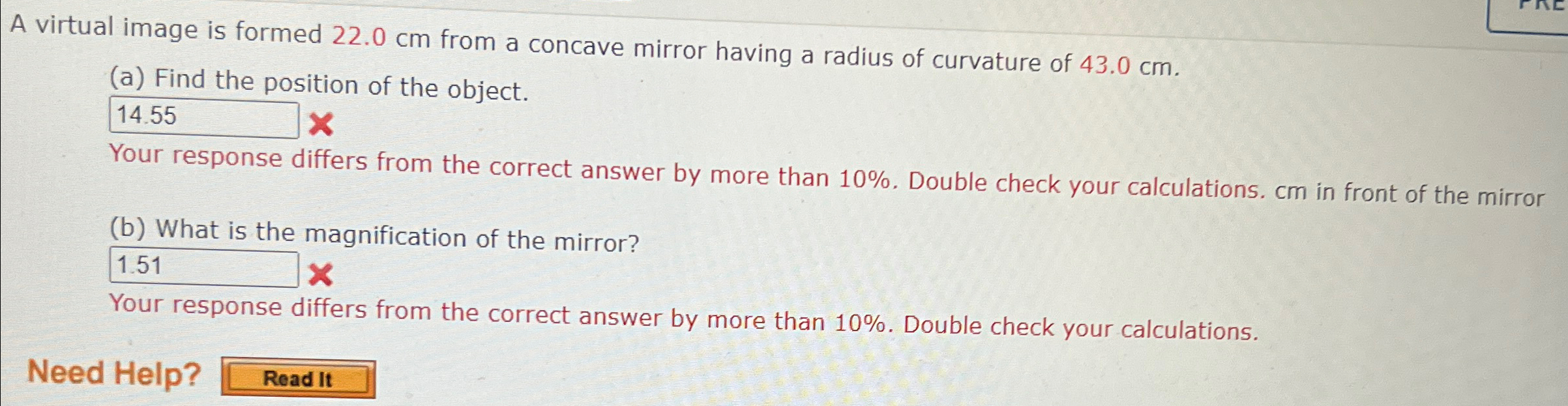Solved A virtual image is formed 22.0cm ﻿from a concave | Chegg.com