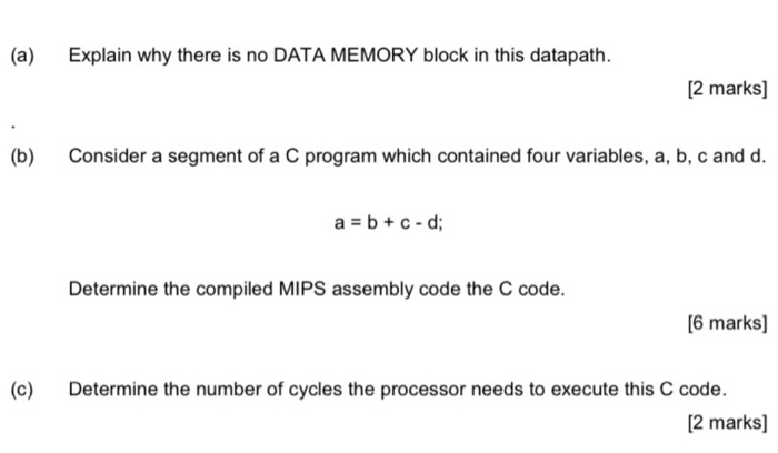 Figure 1 shows a datapath for R-type instructions | Chegg.com