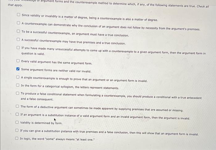 Solved of argument forms and the counterexample method to | Chegg.com