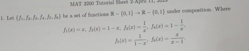 Solved Let {f1,f2,f3,f4,f5,f6} be a set of functions | Chegg.com