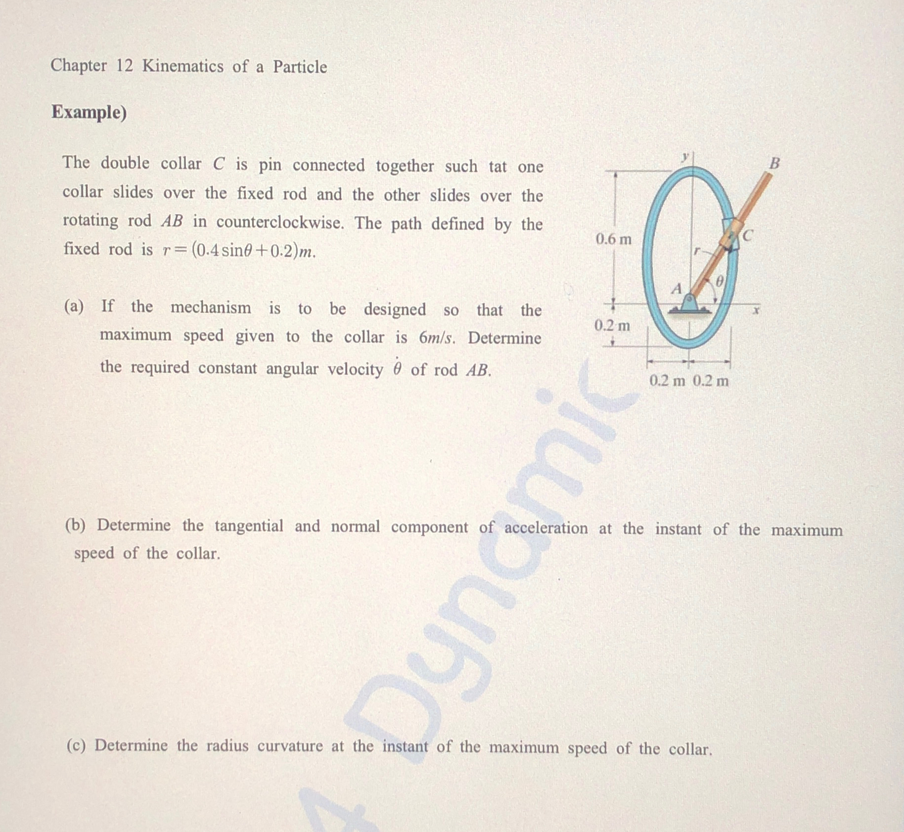 Solved Chapter 12 ﻿Kinematics of a ParticleExample)The | Chegg.com