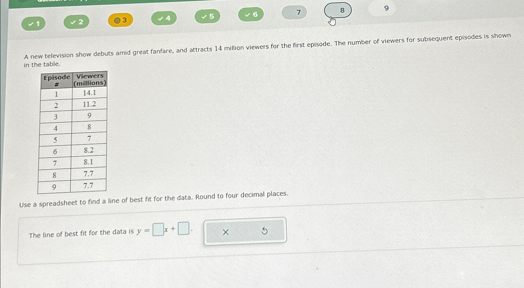 Solved 1 2 4 5 679A new television show debuts amid great | Chegg.com