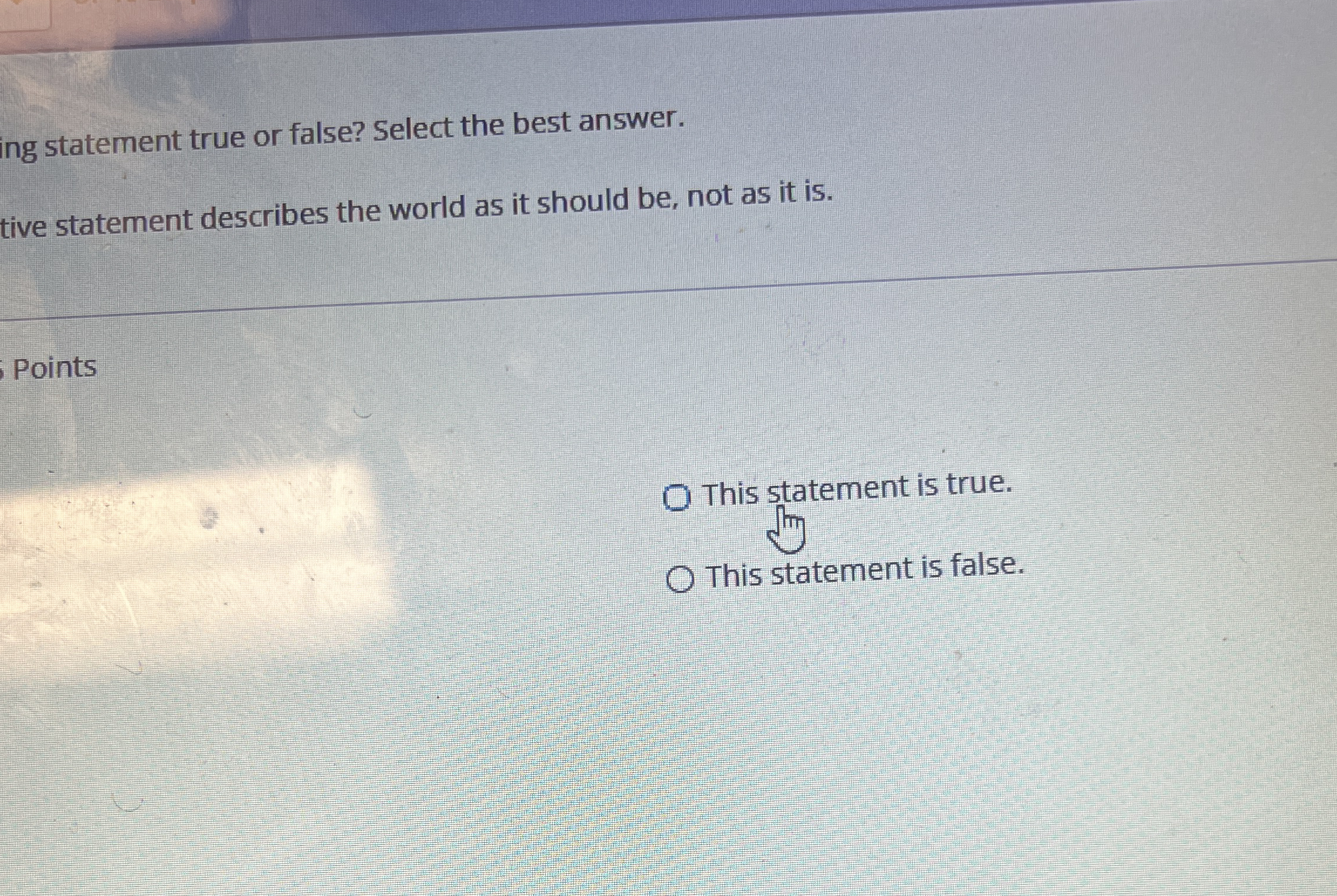 Solved ing statement true or false? Select the best | Chegg.com
