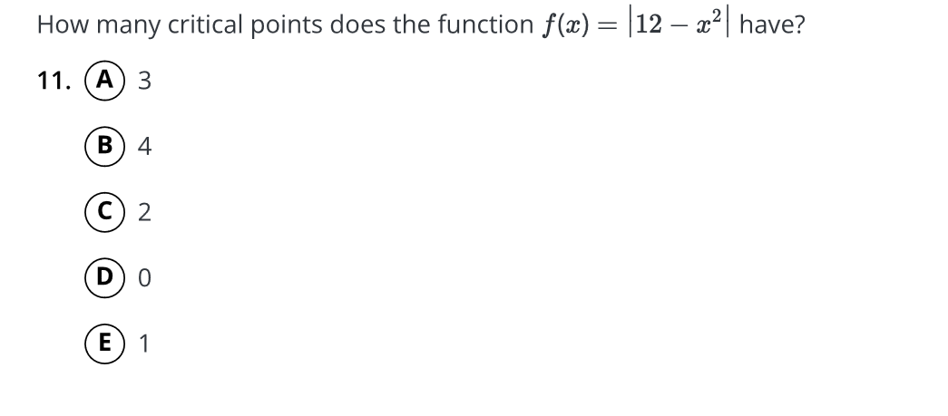 Solved How many critical points does the function | Chegg.com