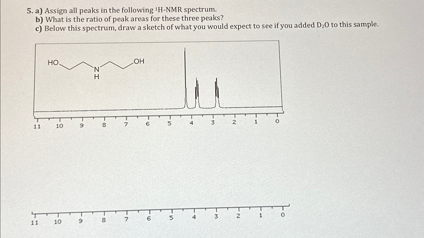 Solved a) ﻿Assign all peaks in the following ?1H-NMR | Chegg.com