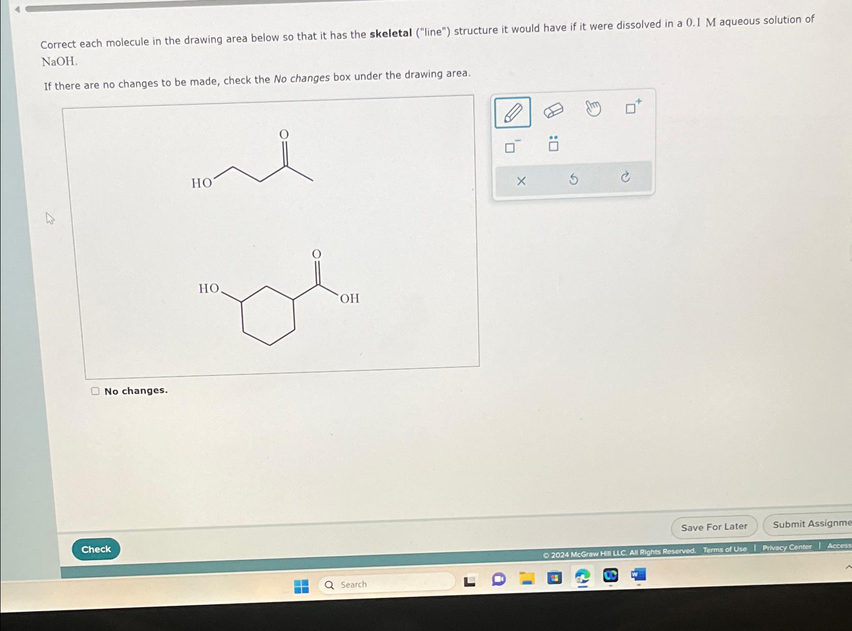 Solved Correct each molecule in the drawing area below so | Chegg.com