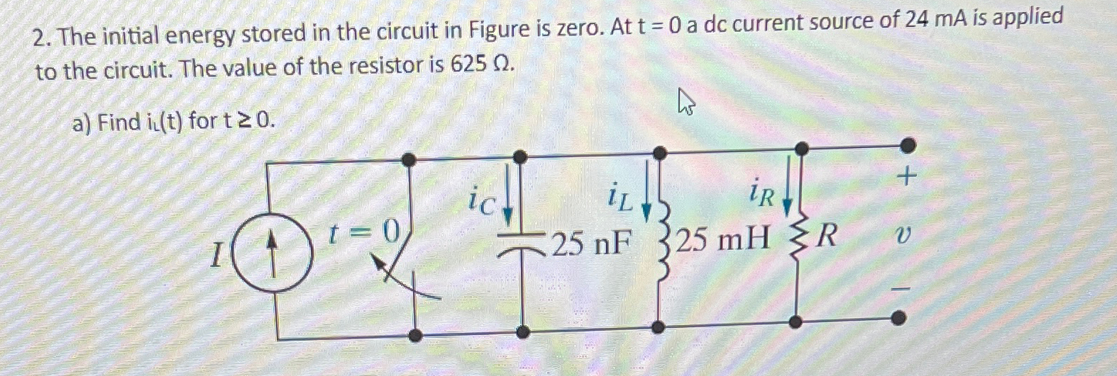 Solved The initial energy stored in the circuit in Figure is | Chegg.com