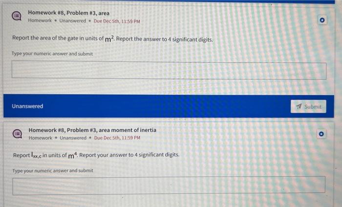 Solved Problem \#3 An isosceles triangle gate in a wall is | Chegg.com