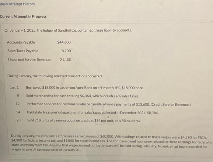 Solved Show Attempt History Current Attempt in Progress On | Chegg.com