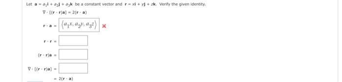 Solved A A1i A2j A3k Be A Constant Vector And R Xi Yf 2k
