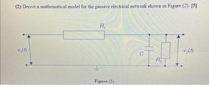 Solved (2) Derive a mathematical model for the passive | Chegg.com