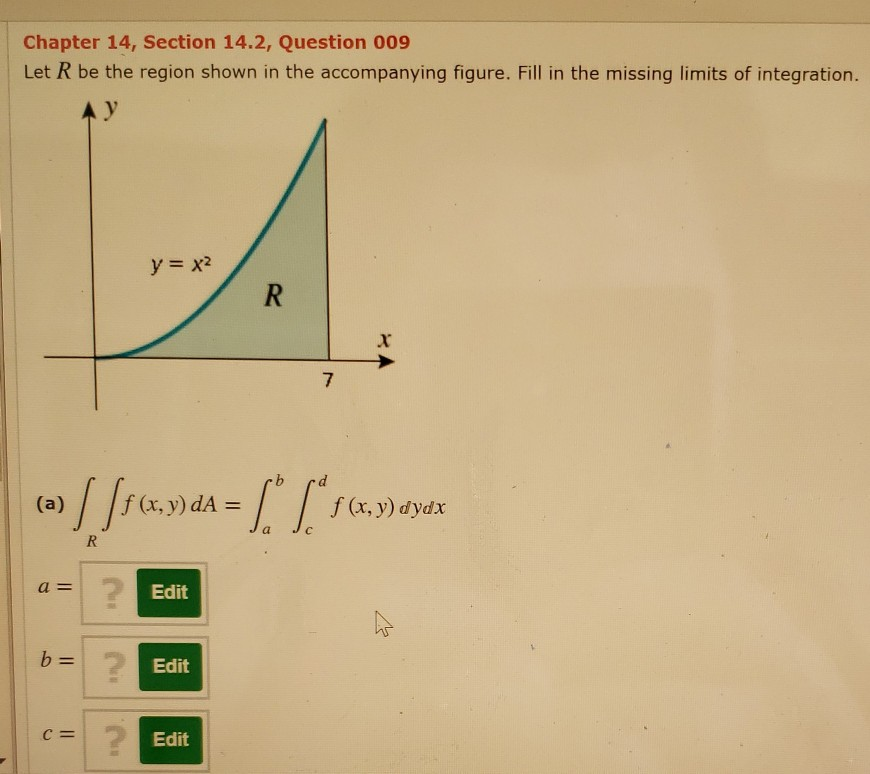 Solved Chapter 14, Section 14.2, Question 009 Let R be the | Chegg.com