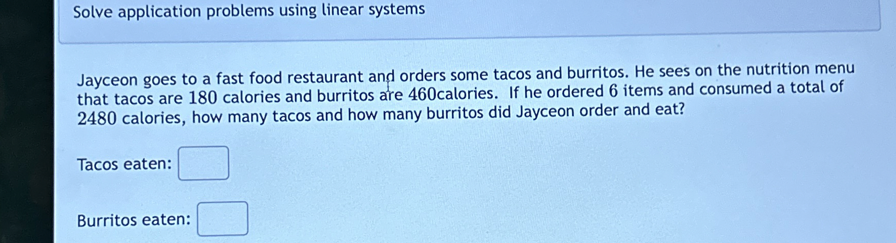 Solved Solve application problems using linear | Chegg.com