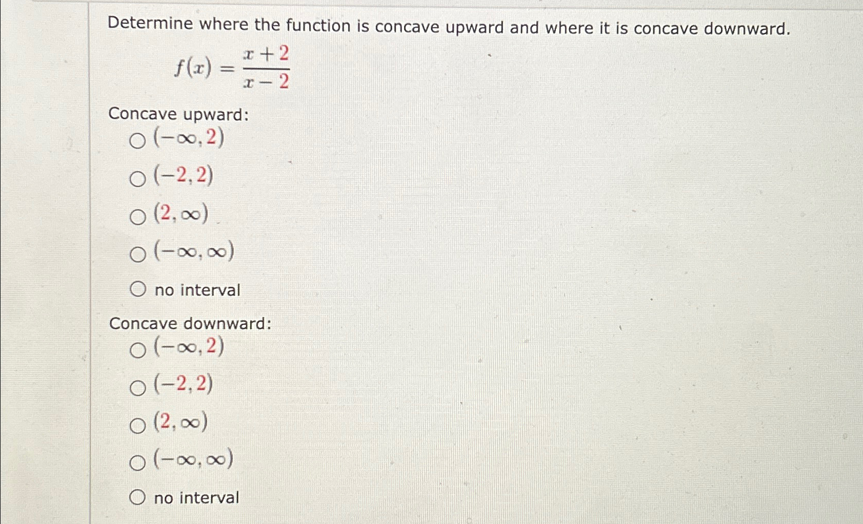 Solved Determine where the function is concave upward and | Chegg.com