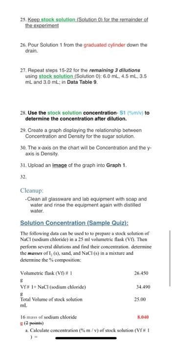 Solved Lab No. 4 - Concentration, Solution, and Dilution In | Chegg.com