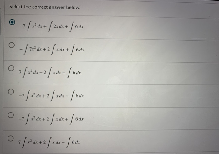 Solved Question Use properties of the indefinite integral to | Chegg.com