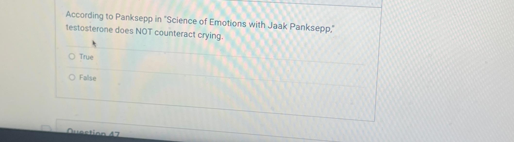 Solved According to Panksepp in "Science of Emotions with | Chegg.com