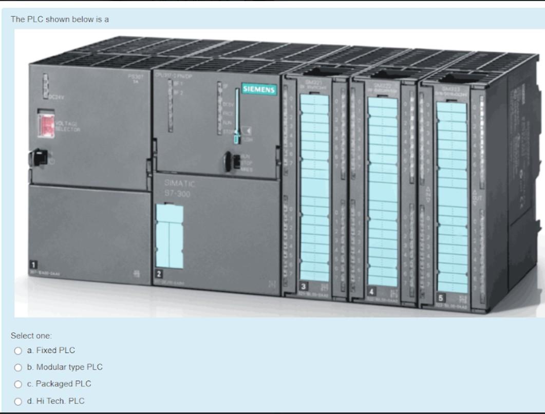 Solved The PLC shown below is a SIEMENS VOLTAG SIMATIC | Chegg.com