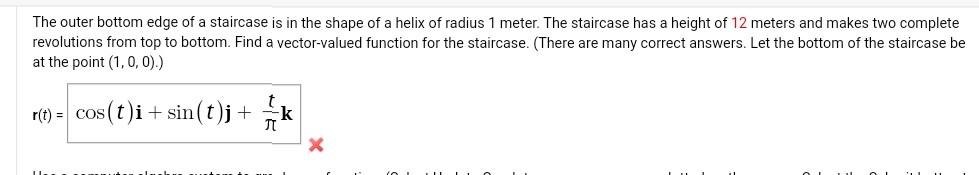 Solved The outer bottom edge of a staircase is in the shape | Chegg.com