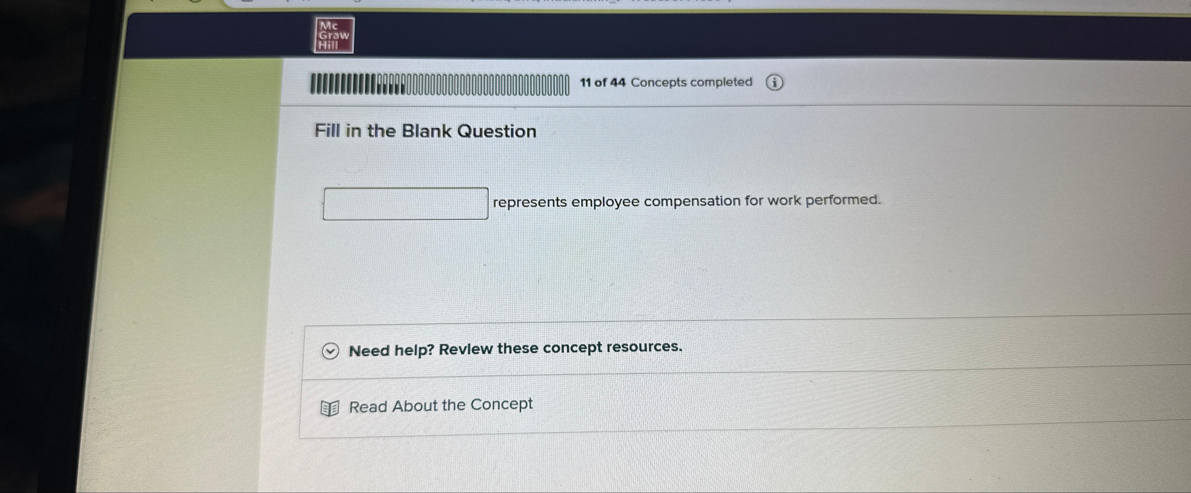 Solved McGrawFill in the Blank Questionrepresents employee | Chegg.com