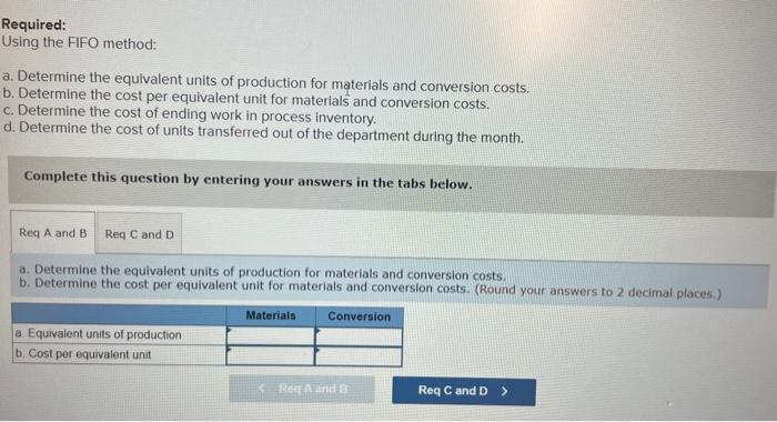 Solved Required: Using the FIFO method: a. Determine the | Chegg.com