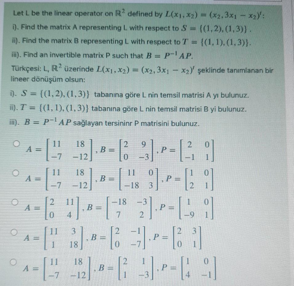Solved Let L be the linear operator on R2 defined by L(x1, | Chegg.com