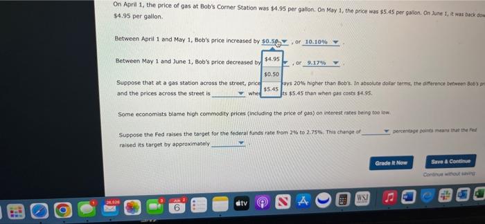 Solved On April 1, the price of gas at Bob's Corner Station | Chegg.com